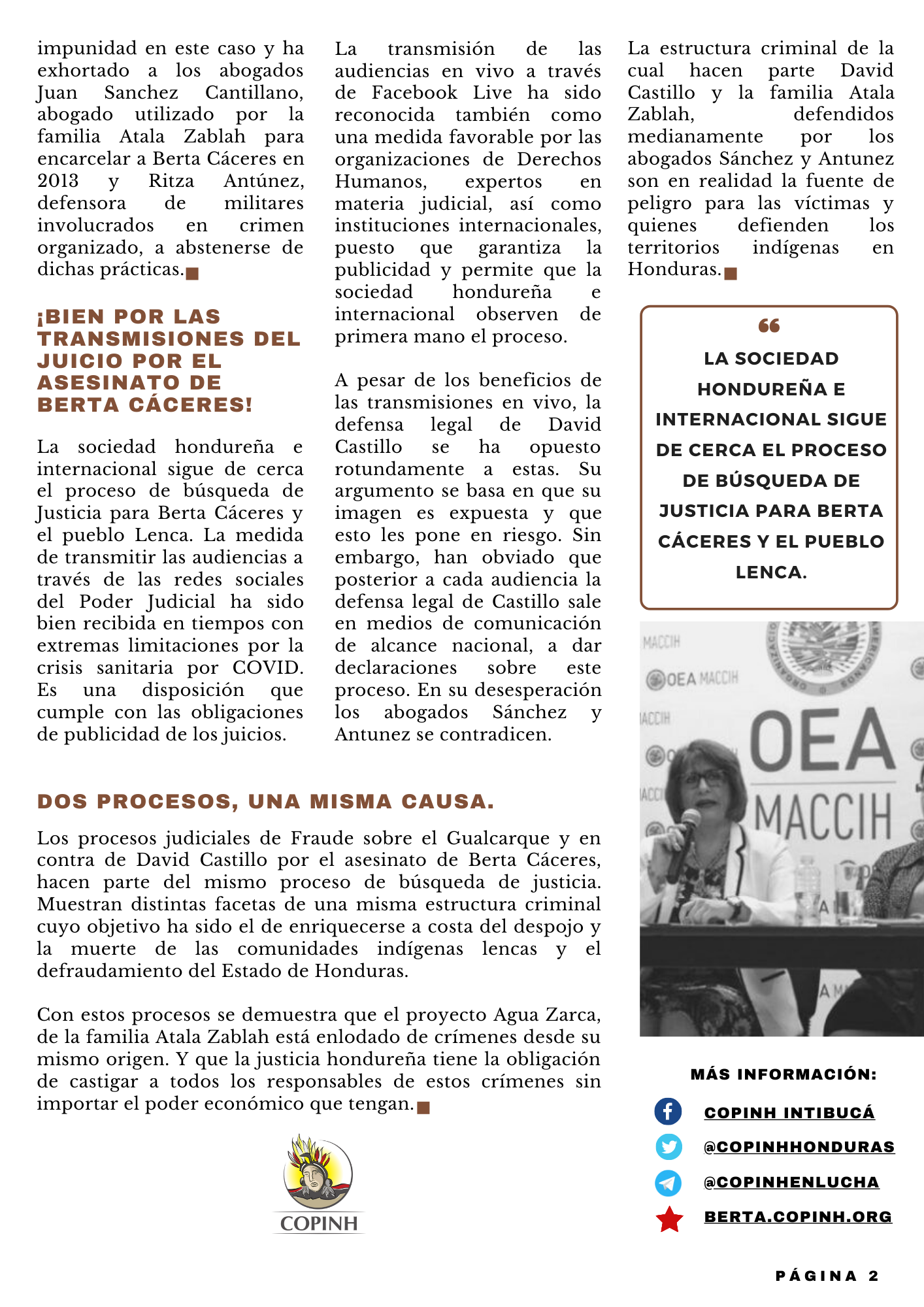 Portada David Castillo – Berta Cáceres